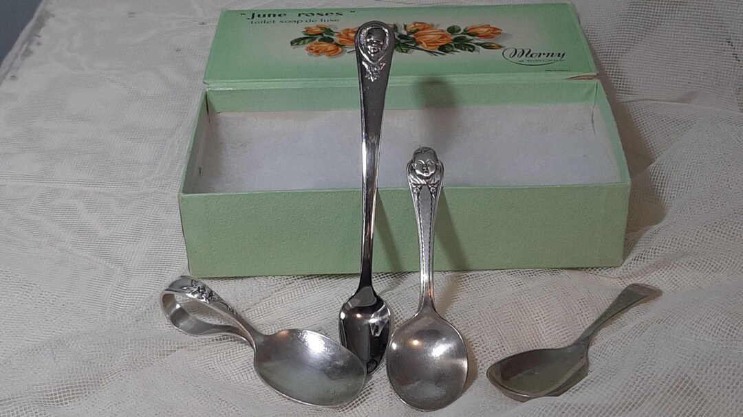 Silver Baby Spoons Set of 4 Baby Spoons Antique Spoons Vintage Regent ...