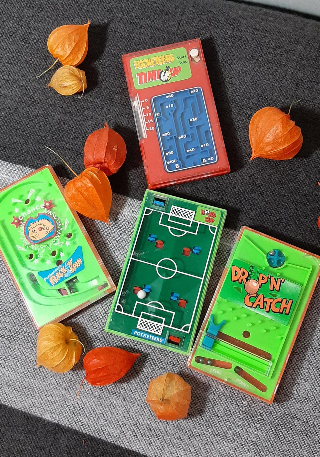 4 Vintage 1970's Hand Held Pinball Games Tomy Pocket Games Pocketeers ...