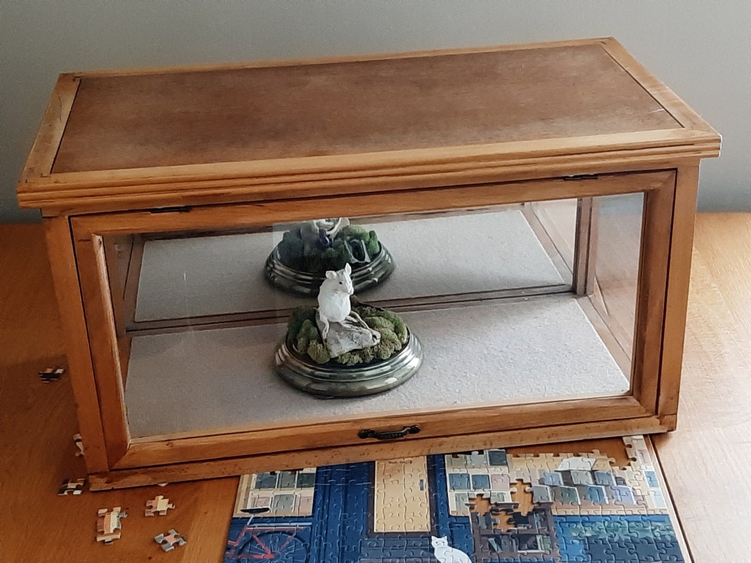 Table Top Display Case. Wood and Glass With Mirror. Doll House Display ...