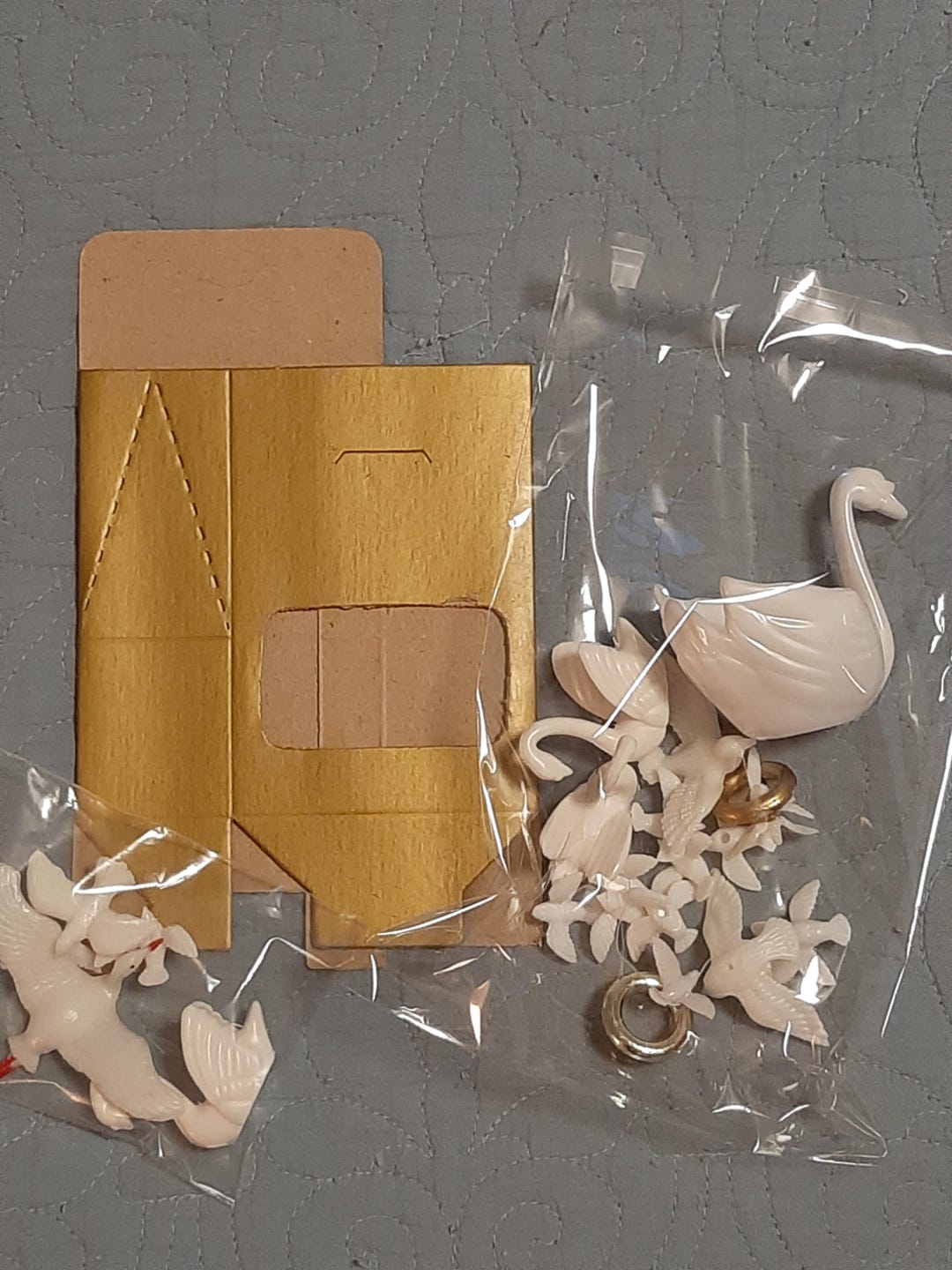 Assortment of Plastic Swans Doves and Other Bird Decorative Elements ...