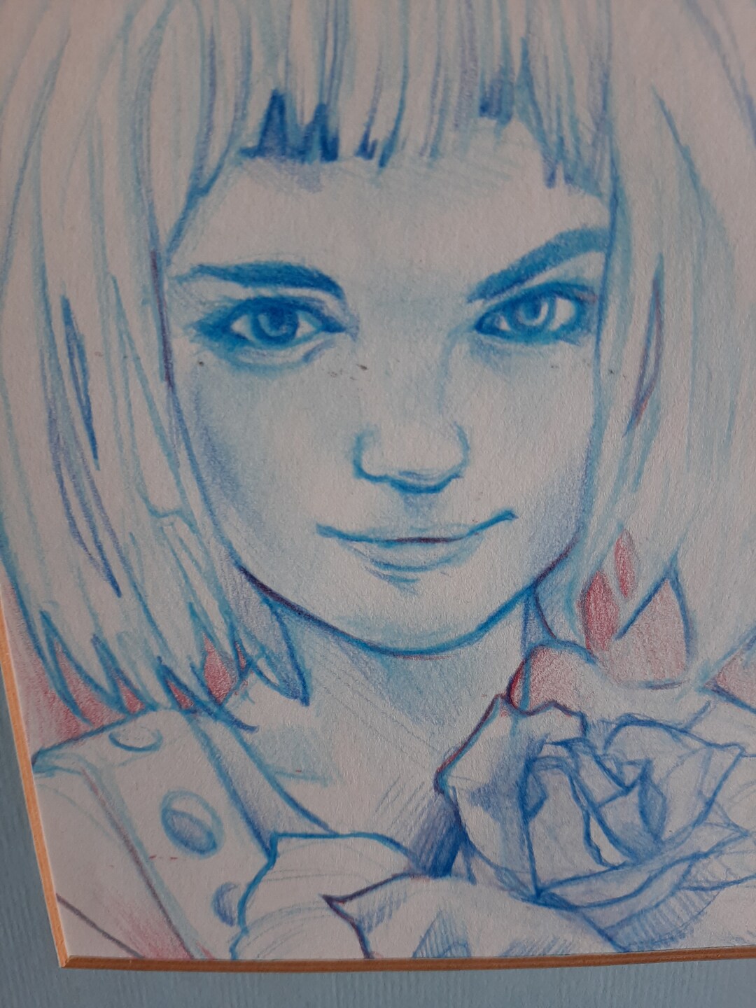 Child With Rose. an Original Pencil Sketch. Drawn by Canadian Artist ...