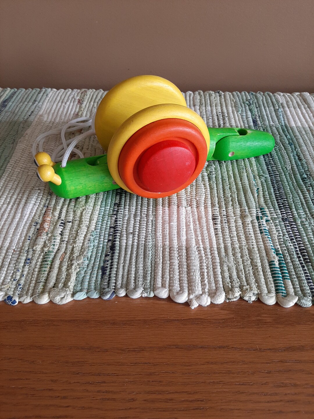 Classic Pull Along Snail Toy Made by Plantoys in Excellent Condition ...