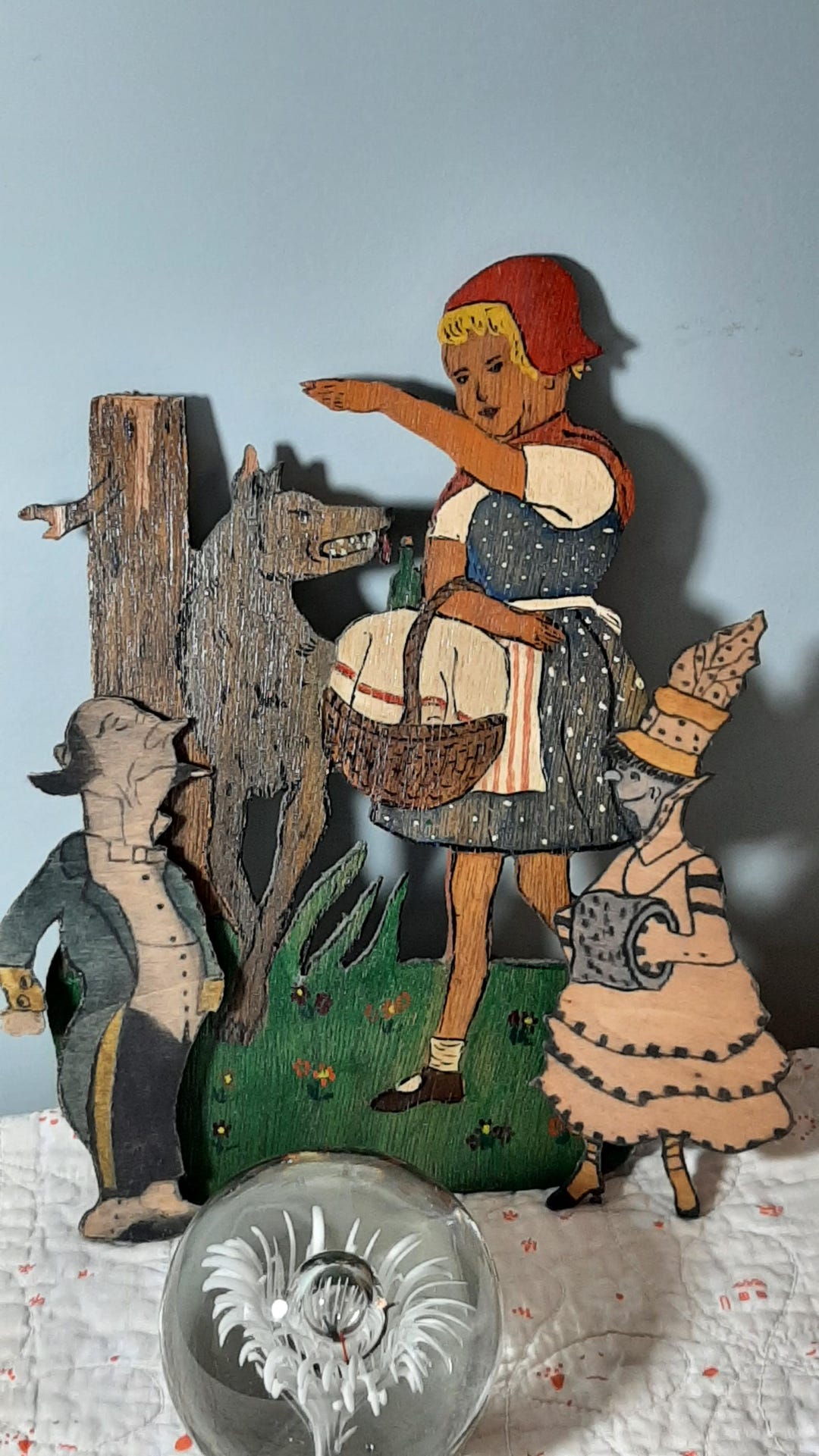 Vintage Hand Painted Folk Art Painted Wood Plaques Caricature Paintings ...