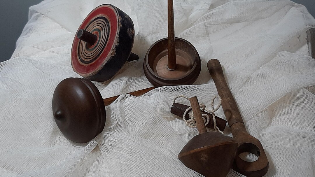 Spinning Top Spin Top Vintage Spindle Spinning Top Antique Drop Spin ...