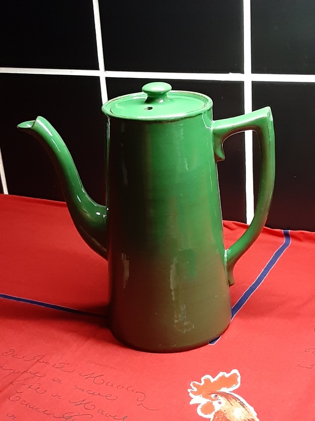 Deep Olive Green Pottery Coffee Pot. Tea Pot. No Chips, Cracks or ...