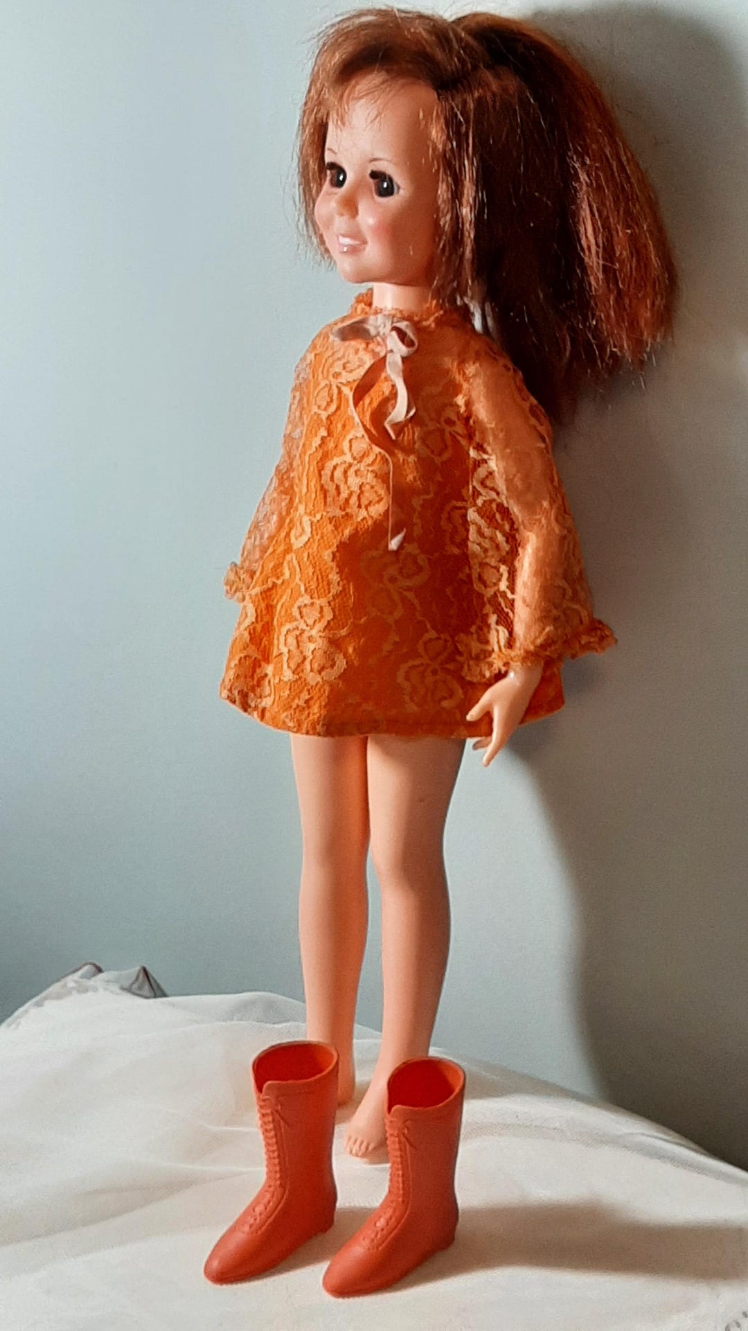 Authentic Crissy Doll 1969 Vintage Dolls Ideal Brand Orange Lace Doll ...