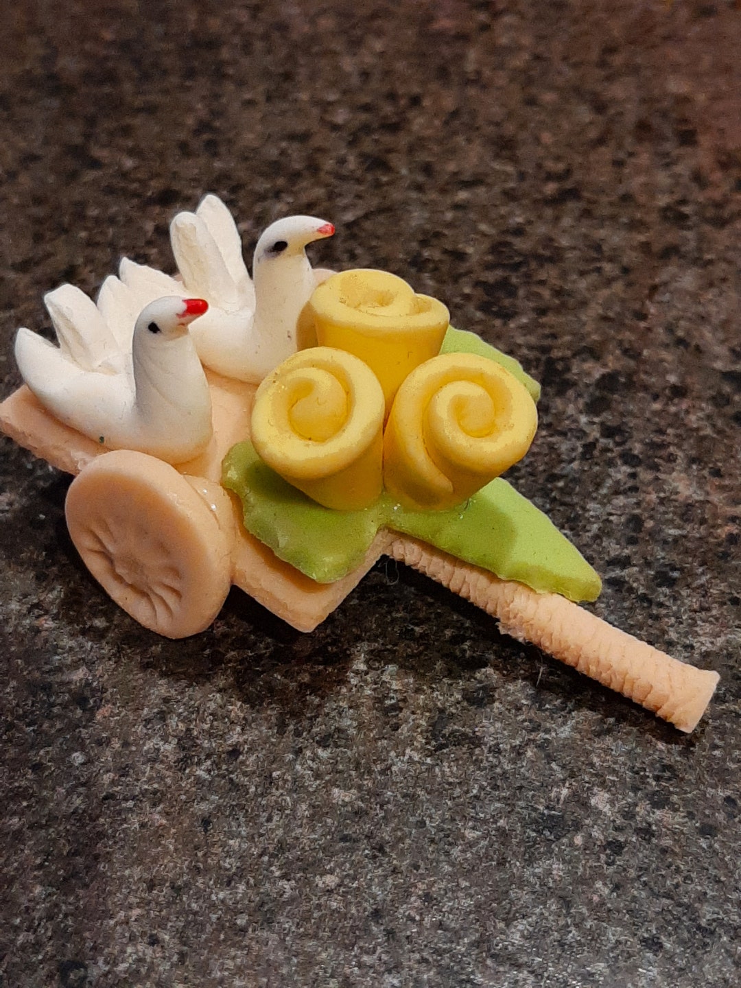 Vintage Salt Dough, Cake Toppers. Wedding Cake Decorations. Dove Themed ...