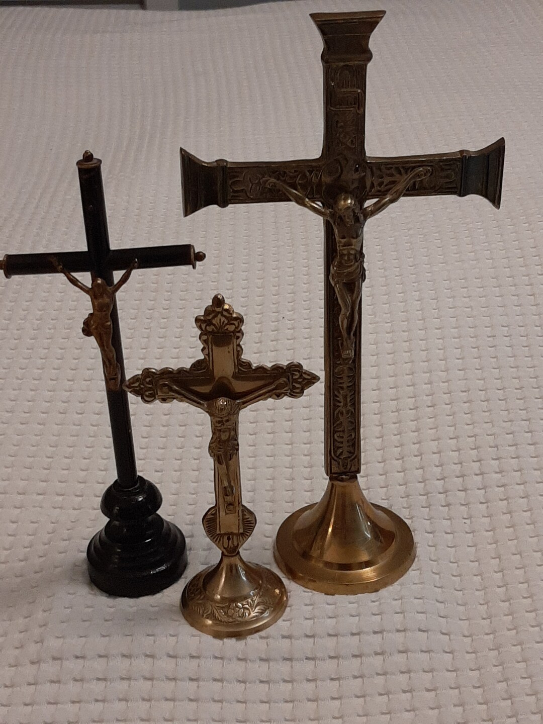 Crucifix Standing Table Top Crucifix Ebonized Wood Standing Altar ...
