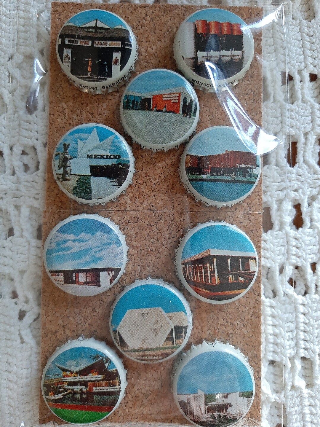 Vintage 1967 Expo Bottle Caps Bottle Cap Collections Pack of 10 ...