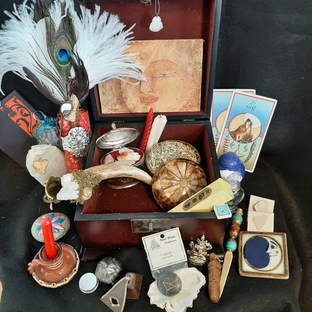 Alter. Sacred Box. Beautiful Modern Box With a Flower and Woven Image ...