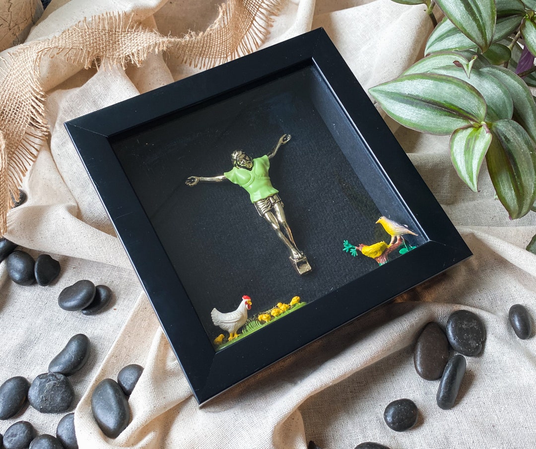 Upcycled Jesus Crucifix Jesus in A Dress Drag Queen Repurposed Occult ...