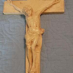 Vintage Crucifix Hand Carved Wood Crosses Ceramic Crucifix Vintage ...