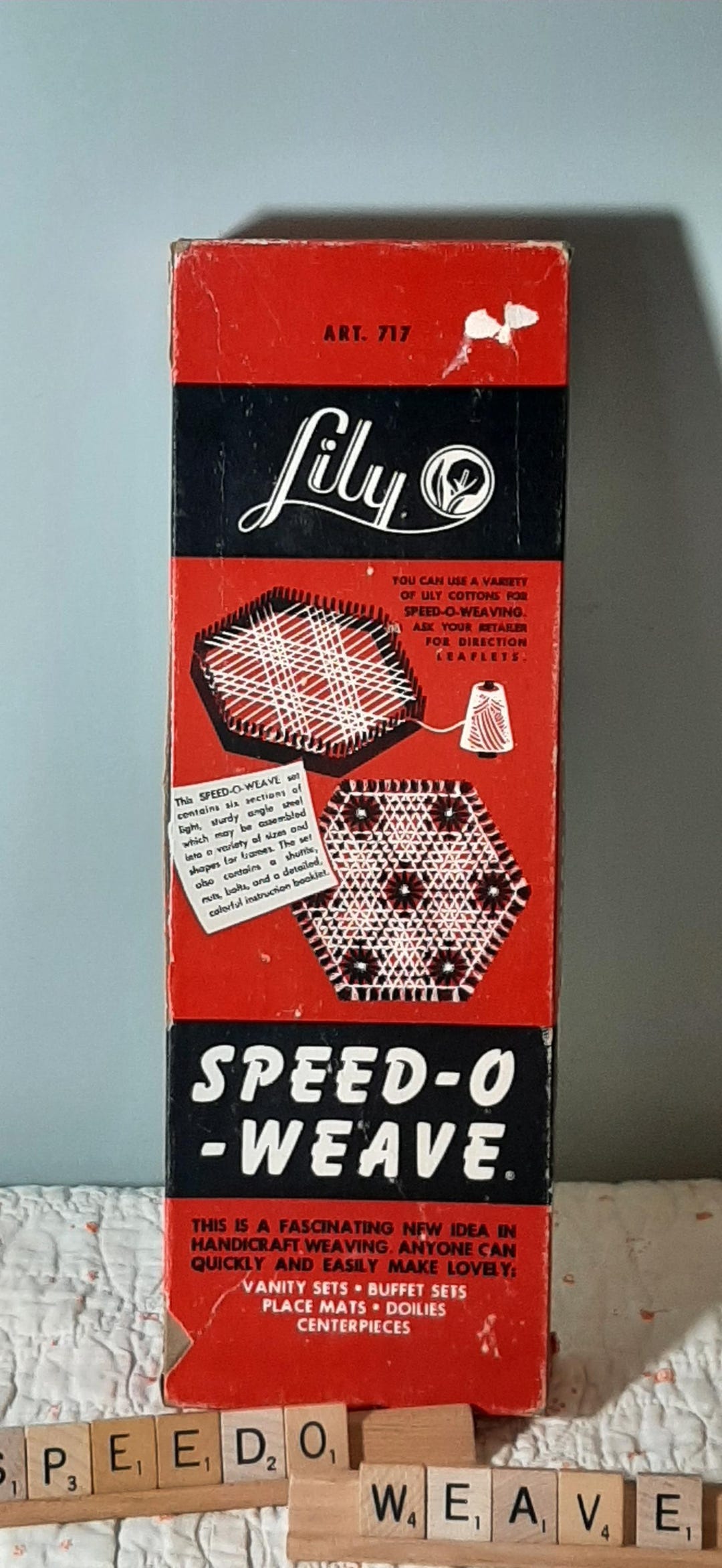 Vintage Lily Speed O Weave Loom Handicraft Weaving Tool Vanity Set ...