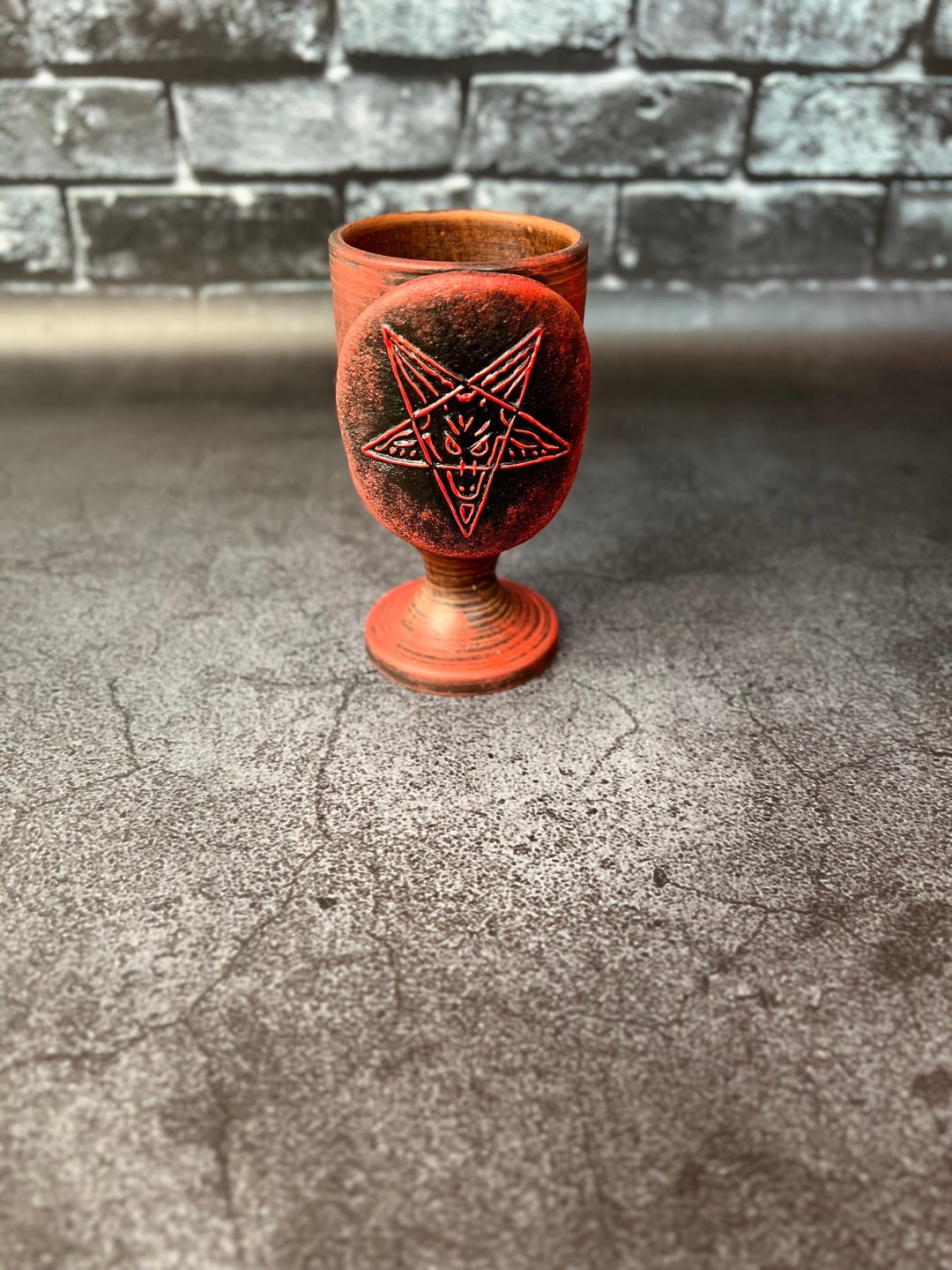 Baphomet Altar Cup Satan Goblet Demon Ritual Witch Home Decor Occultism ...