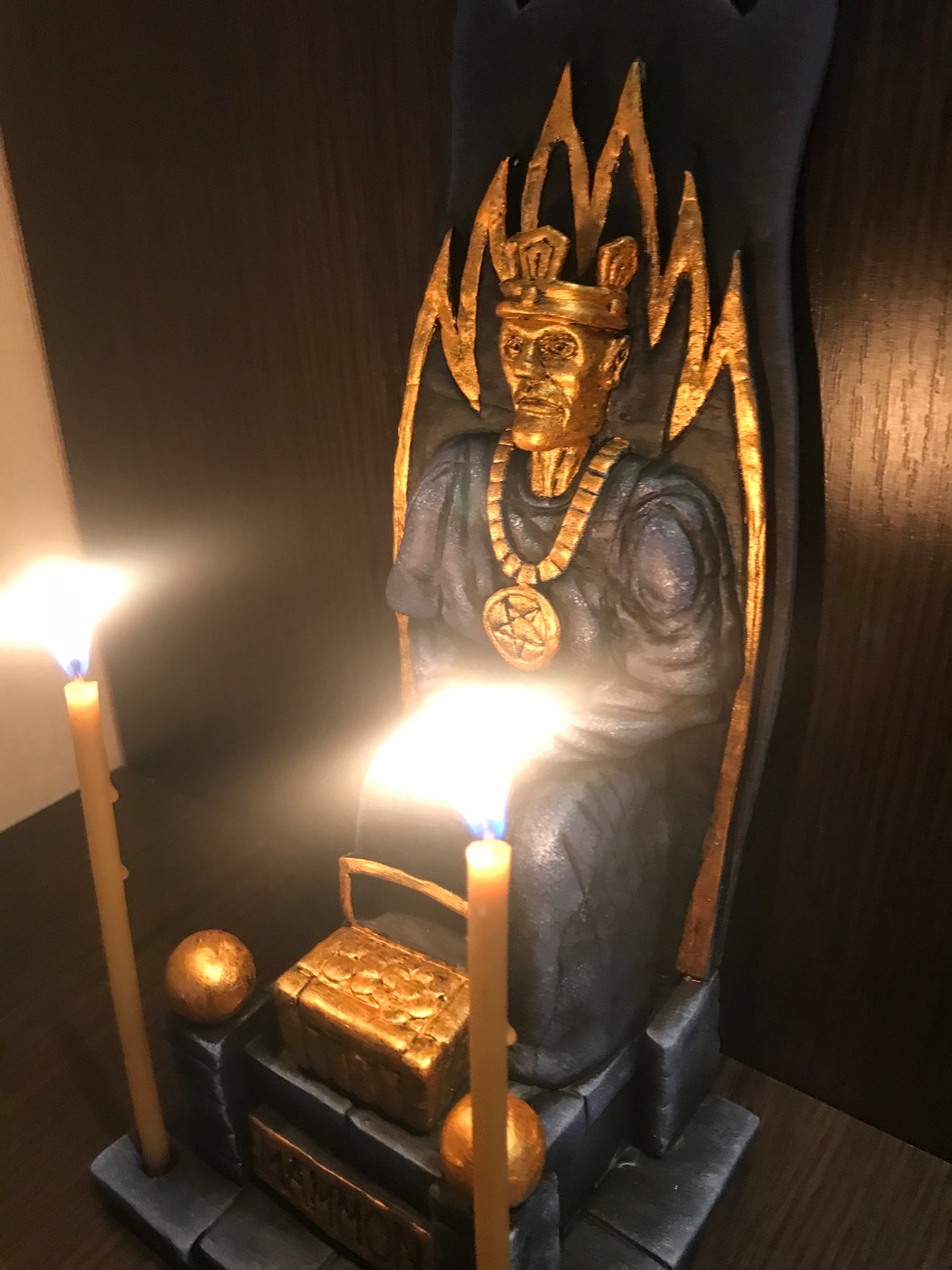 Estatua de mamón Demonio dinero bruja altar Altar oculto Altar - Etsy ...