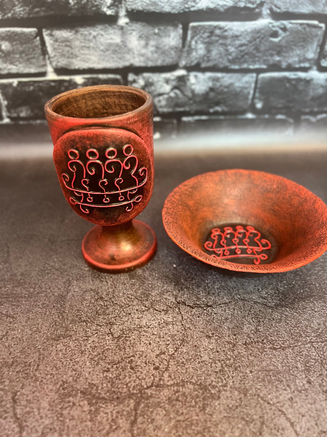 Paimon SET Ars Goetia Demon Sigil Offering Bowl Altar Cup Goblet Plate ...