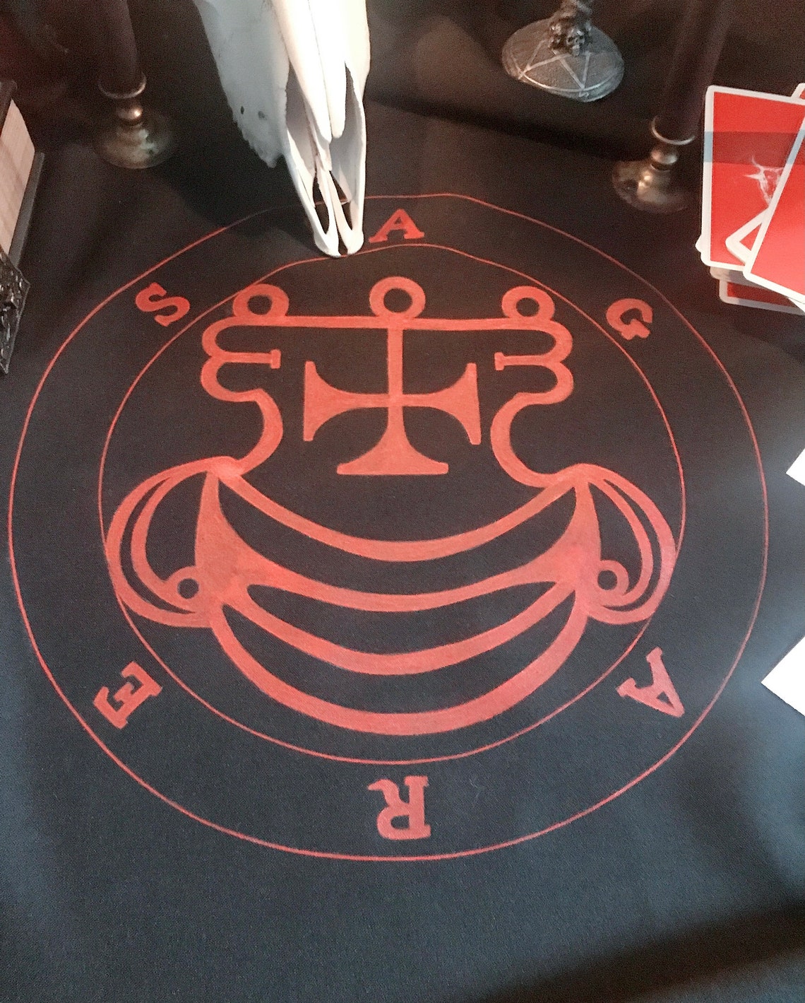 Agares Altar Cloth Goetia Demon Sigil Invocation Demon | Etsy