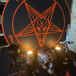 Wall Plaque Baphomet Satan Pentacle Leviathan Anton Lavey Sigil Satan ...