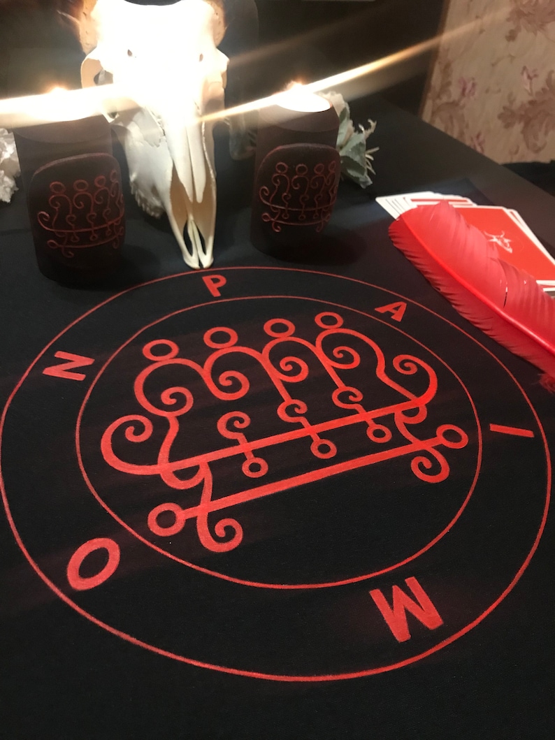 Paimon Tablecloth Goetia Demon Sigil Hand-painted Occult Altar - Etsy