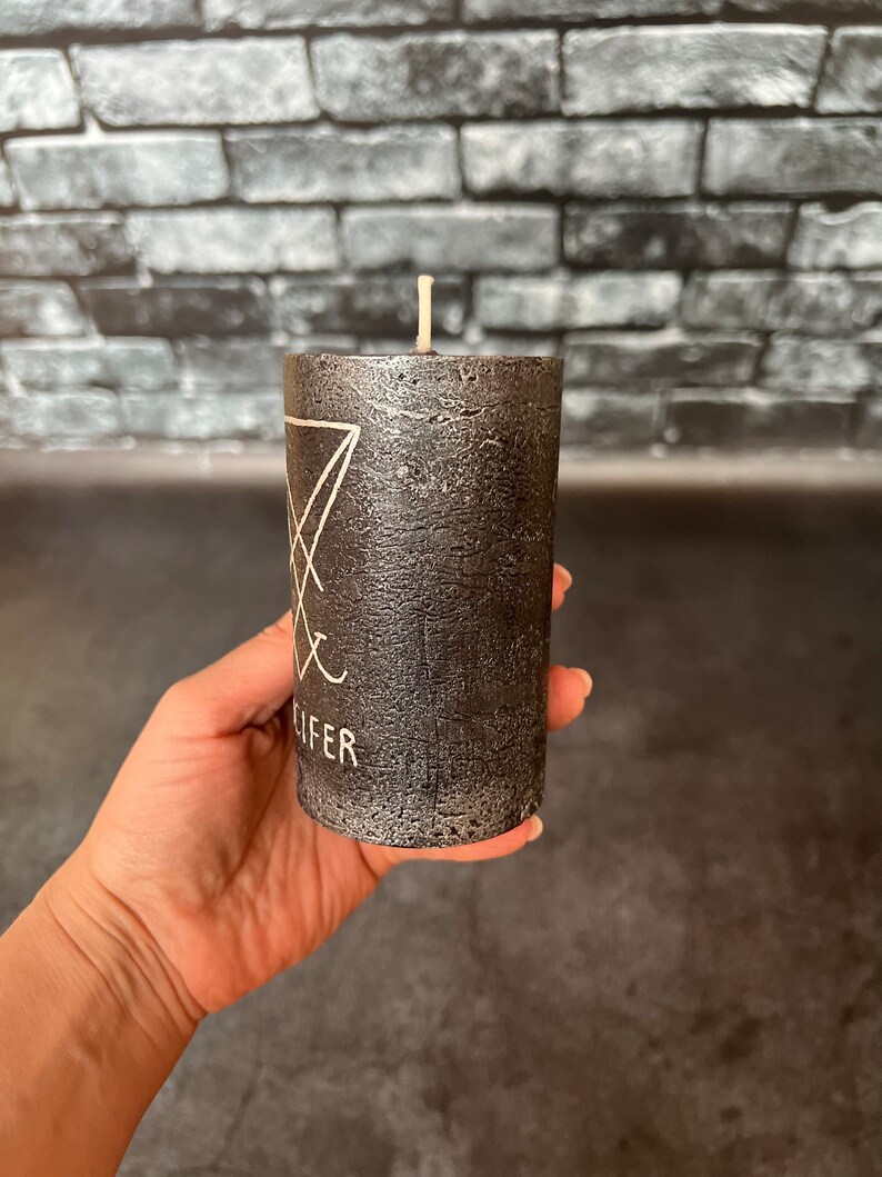 Lucifer Candle Lucifer Altar Tool Witch Home Decor Occult - Etsy
