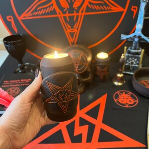 Baphomet Candlestick Satan Candle Holder Altar Witch Home Decor ...
