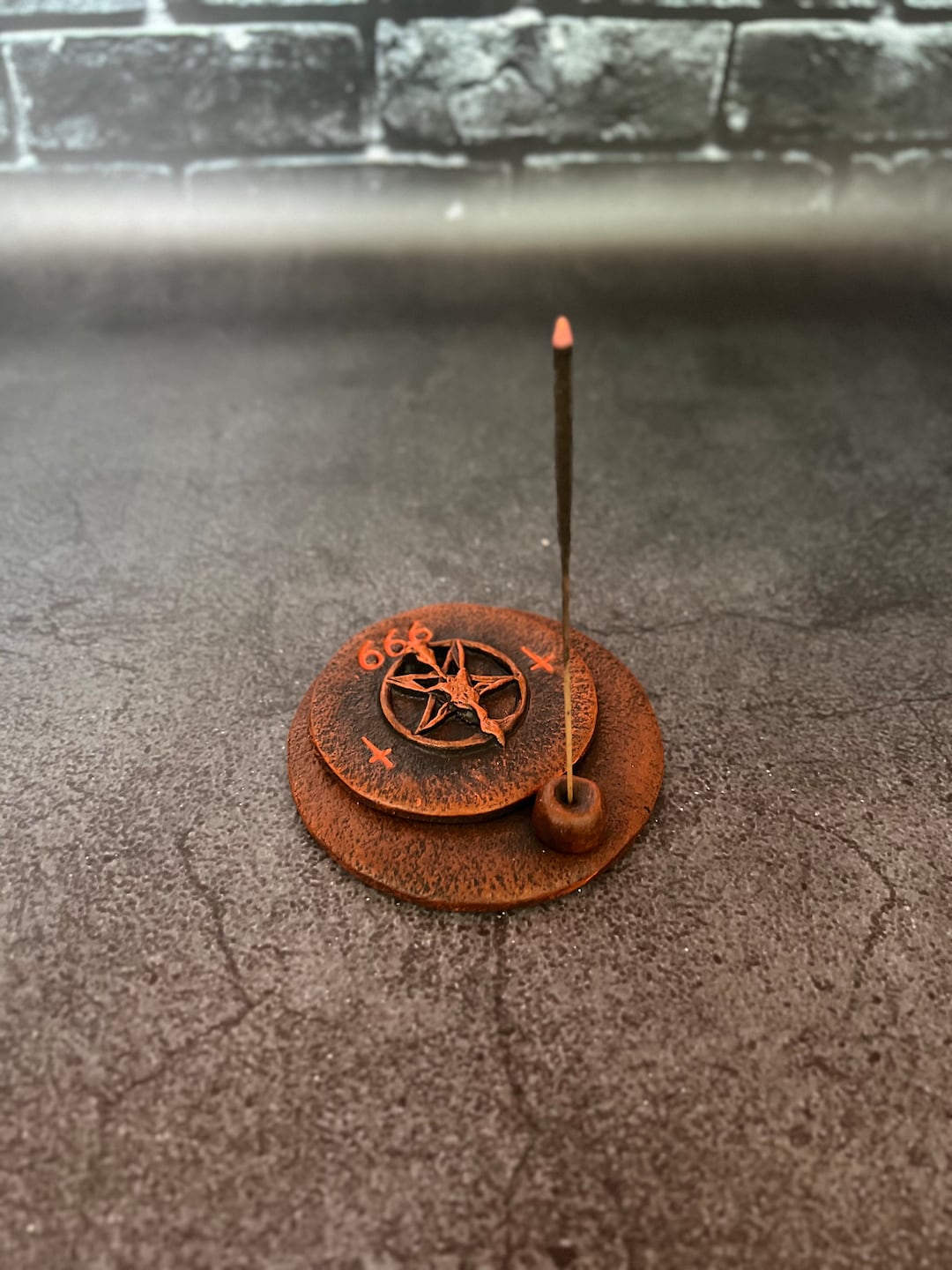 Satanic Incense Holder | Demon Altar Tool With 666 Inverted Cross ...