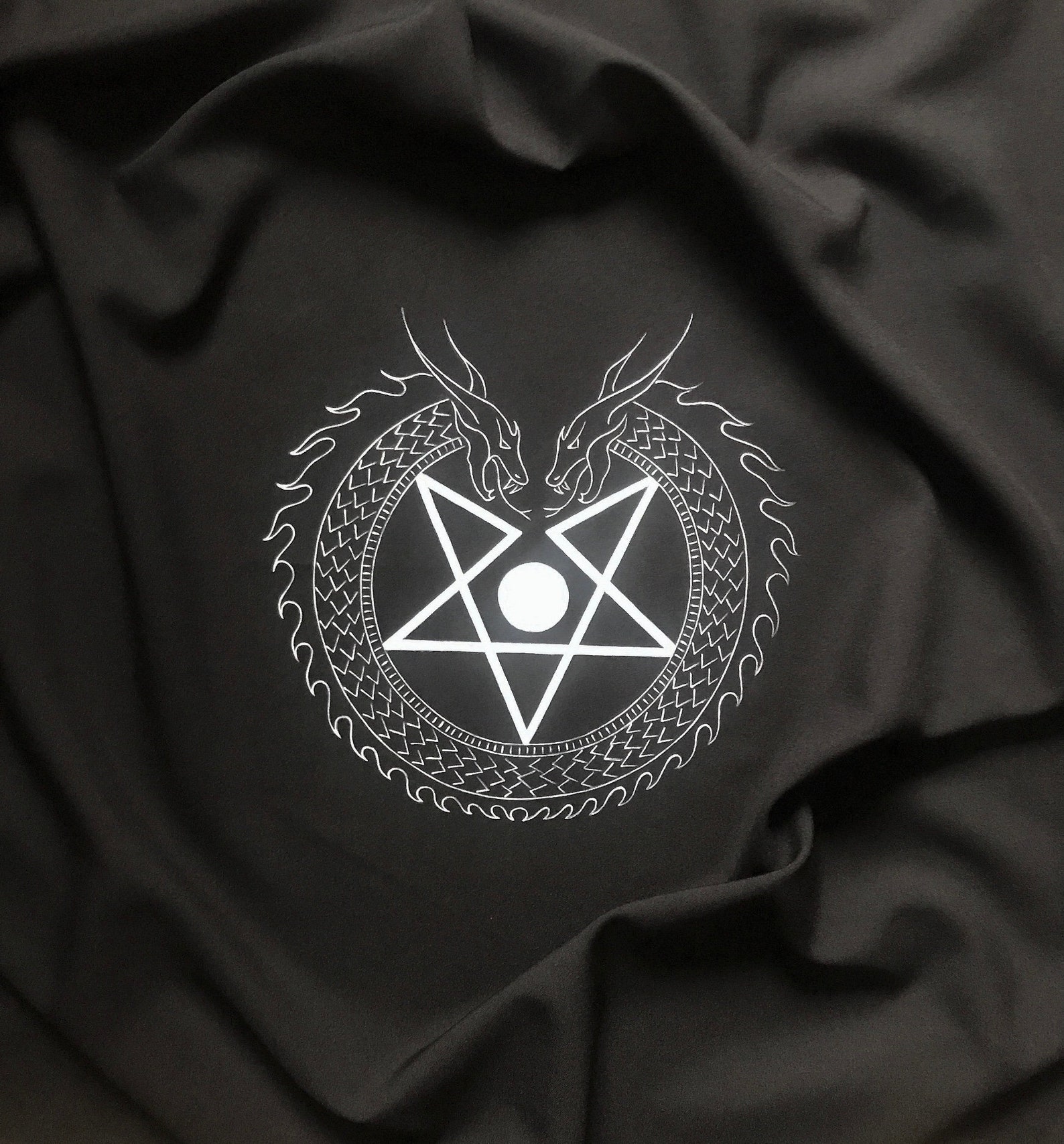 Chaos Magic Tablecloth Anti Cosmic Pentagramm MLO Dragon - Etsy