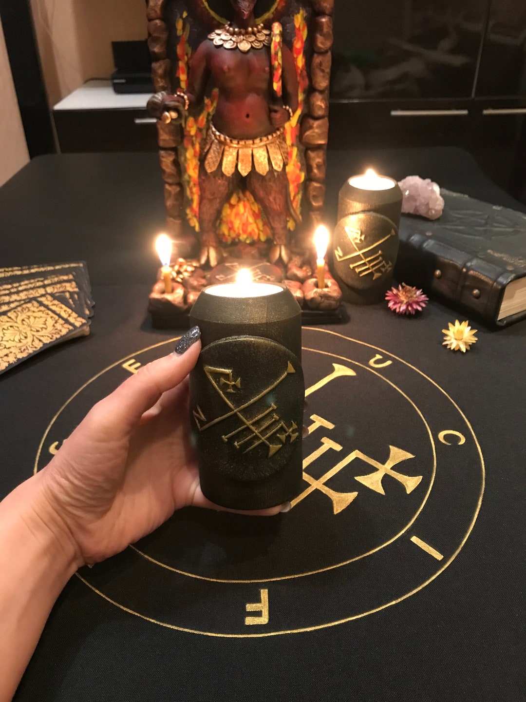 Lucifuge Rofocale Candlestick Altar Demonic Candle Holder Altar ...