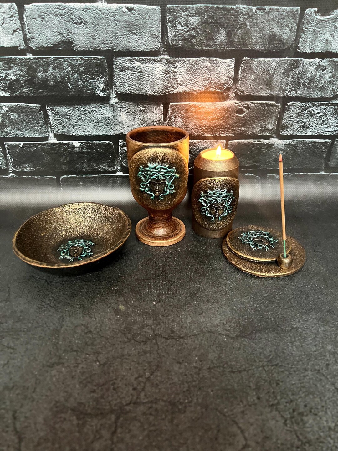 Medusa Gorgon Altar Set – Greek Mythology Witchcraft Tools, Snake ...