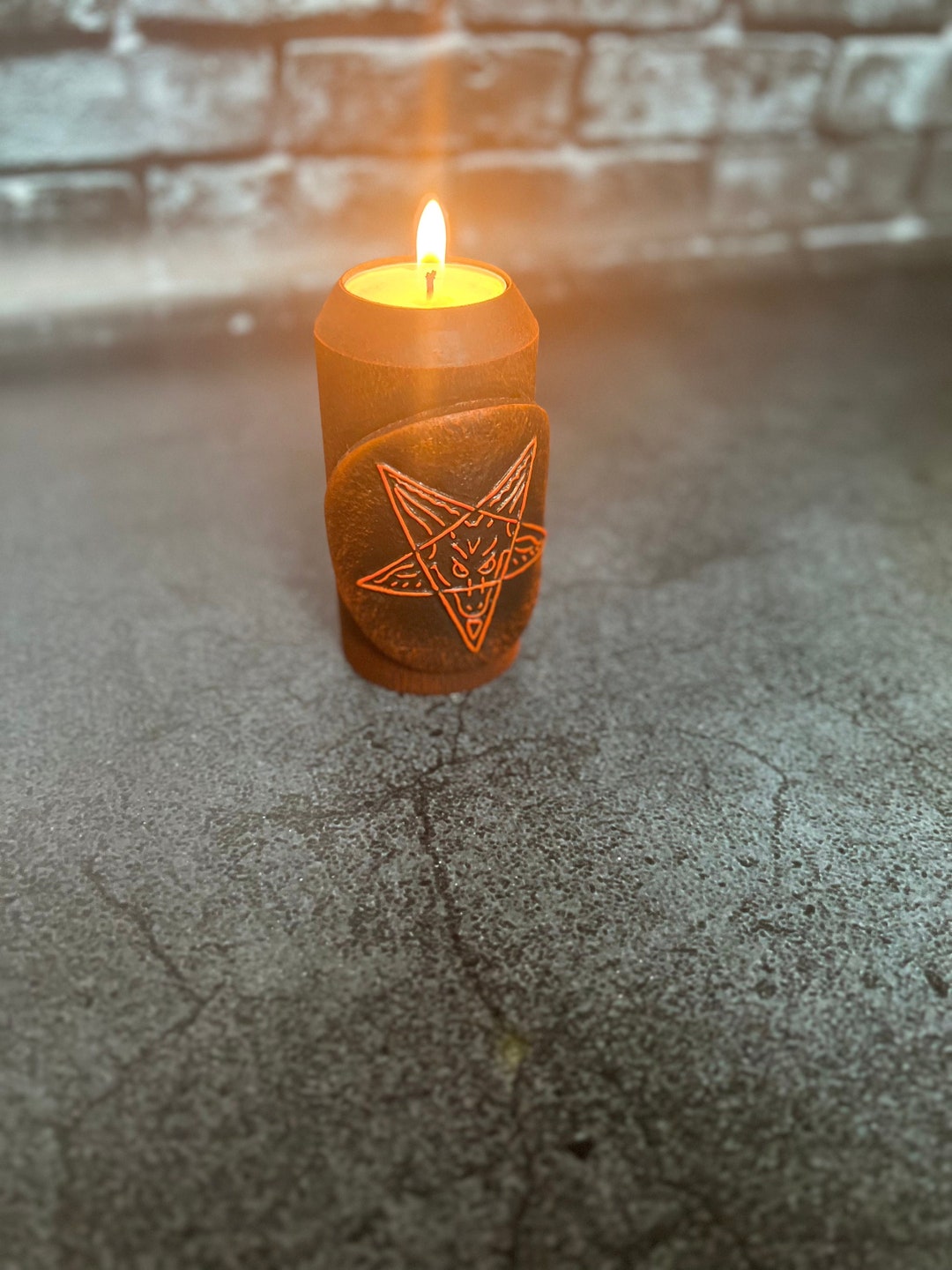 Baphomet Candlestick Satan Candle Holder Altar Witch Home Decor ...