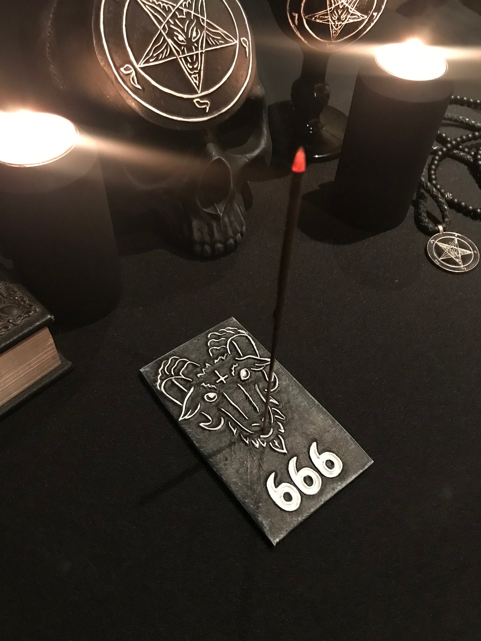 Satan Censer Inverted Cross 666 Witch Home Decor Satan Altar - Etsy