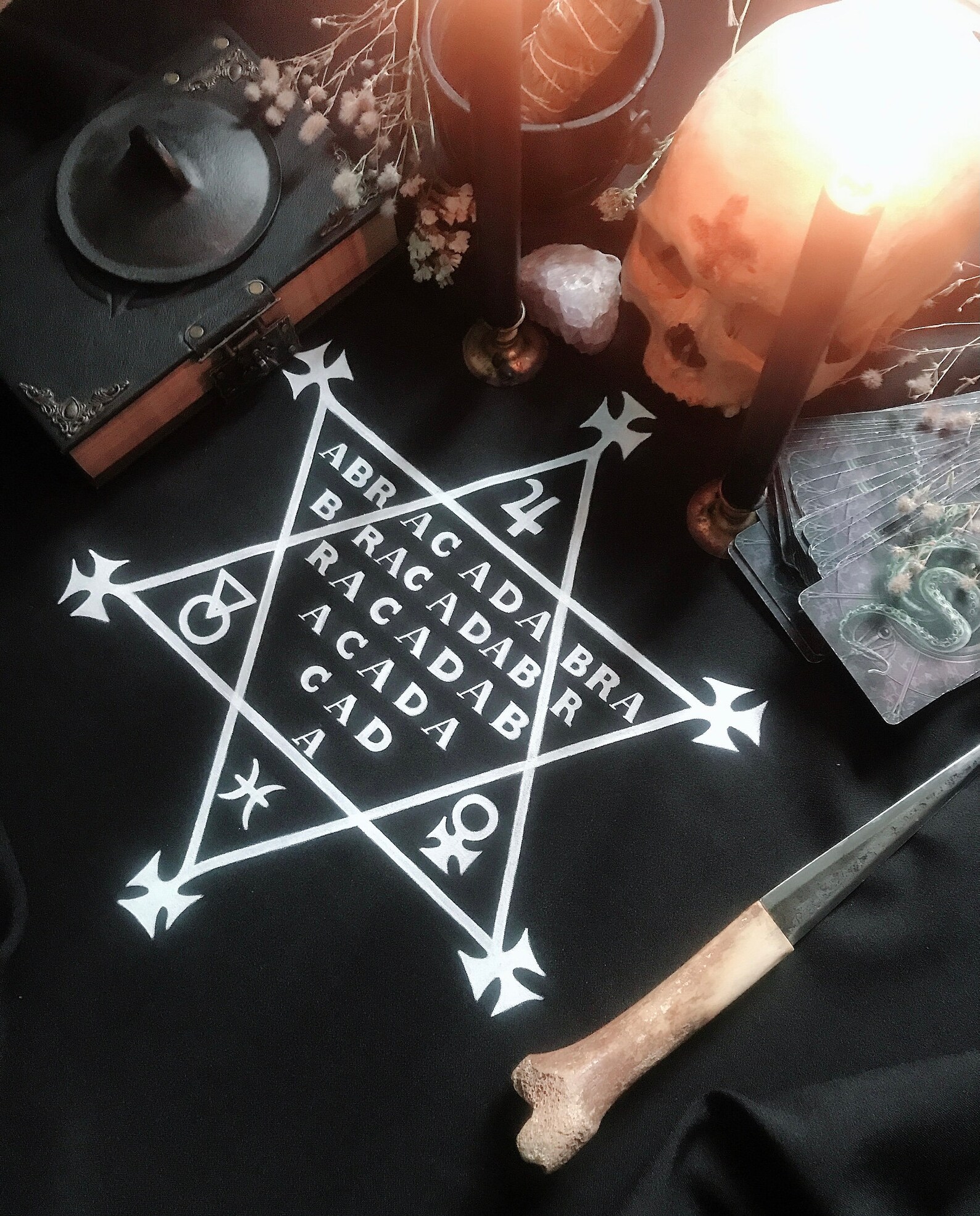 Abracadabra Symbol Altar Tablecloth Ritual Decor Witchcraft Supplies ...
