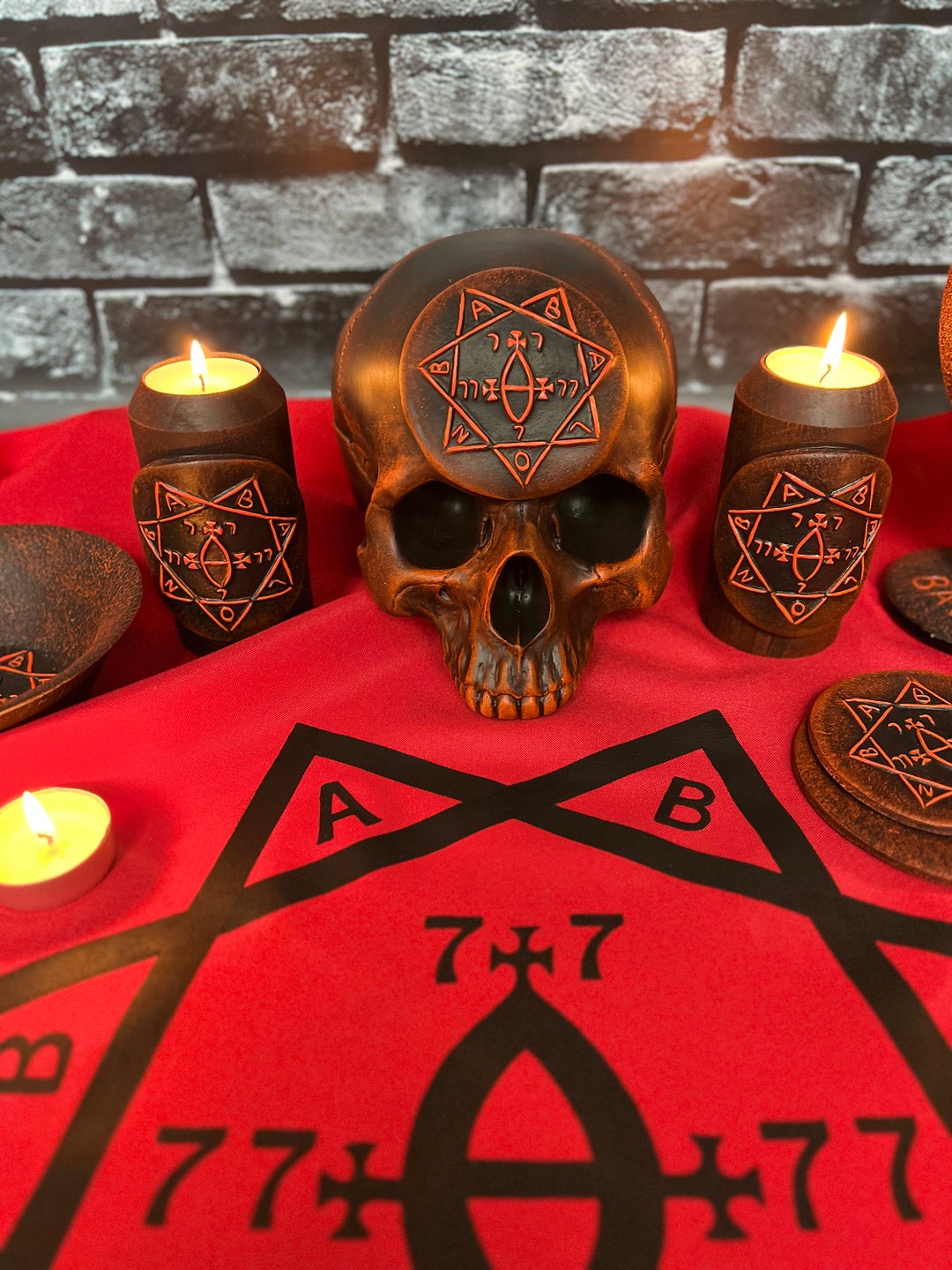 Babalon Skull Thelema Crowley Babalon Sigil Altar Tool Witch Home Decor ...