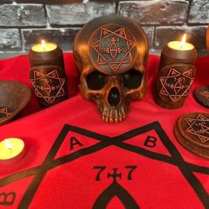 Babalon Skull Thelema Crowley Babalon Sigil Altar Tool Witch Home Decor ...