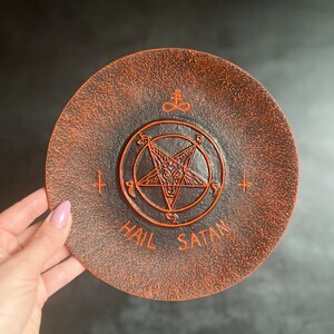 Baphomet Offering Bowl Satan Plate Anton Lavey Sigil Satan Home Decor ...