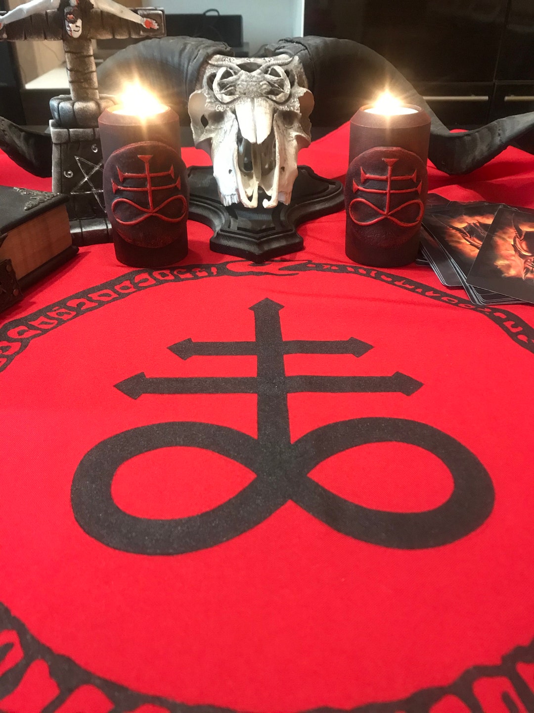 Leviathan Cross Tablecloth Sulfur Satan Home Decor Altar - Etsy Singapore