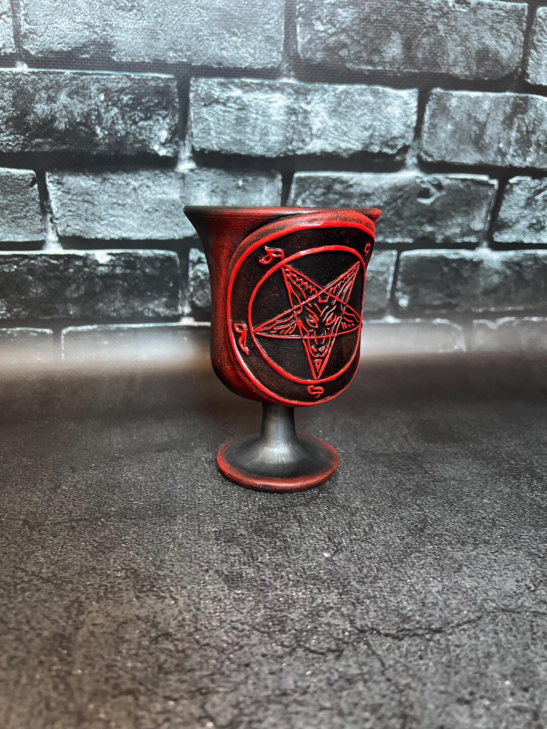 Baphomet Sigil Altar Cup Satanic Ritual Goblet, Leviathan Symbol, Anton ...