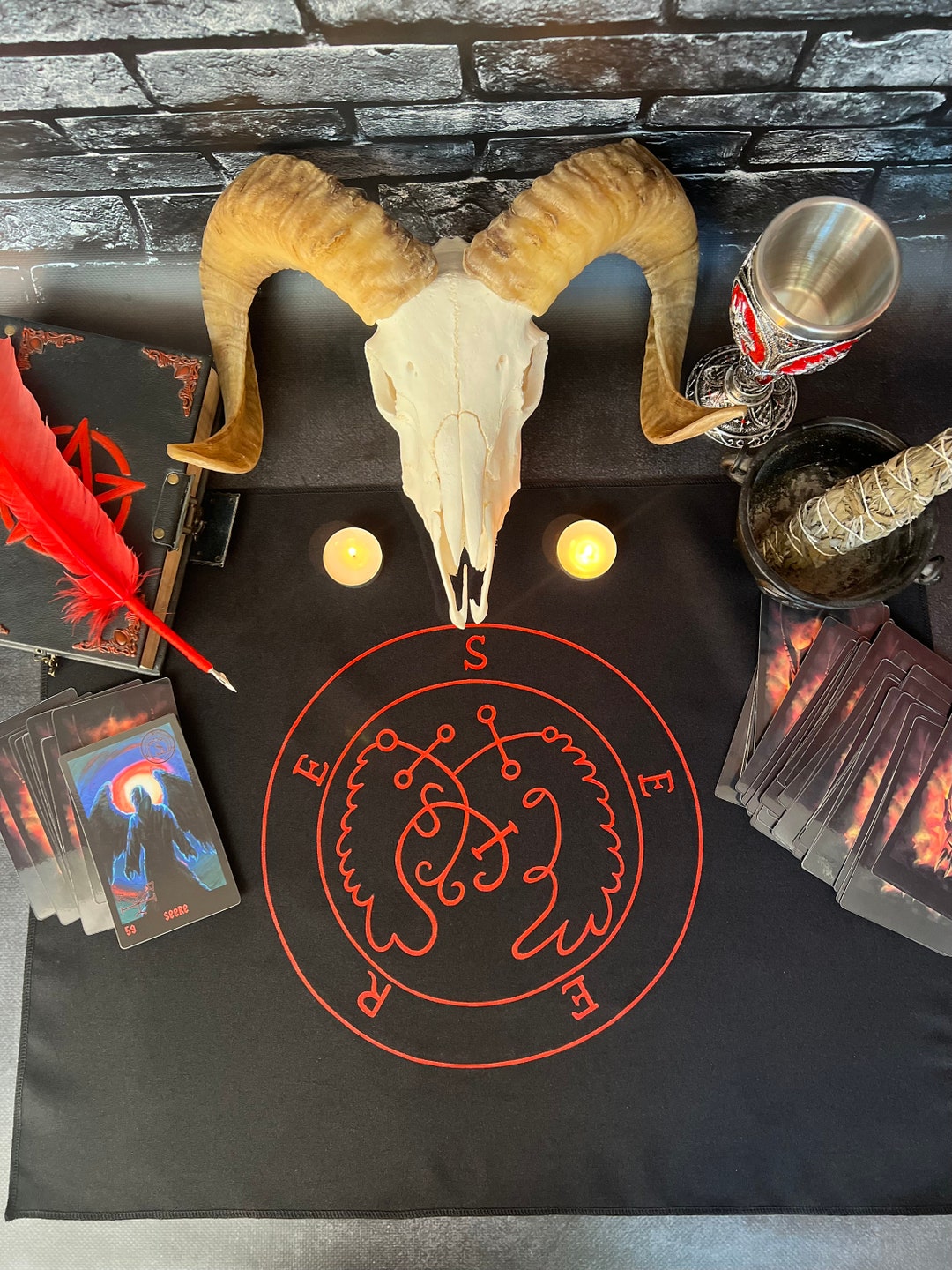 Seere Goetia Tablecloth Demon Sigil Ritual Altar Cloth Solomon ...