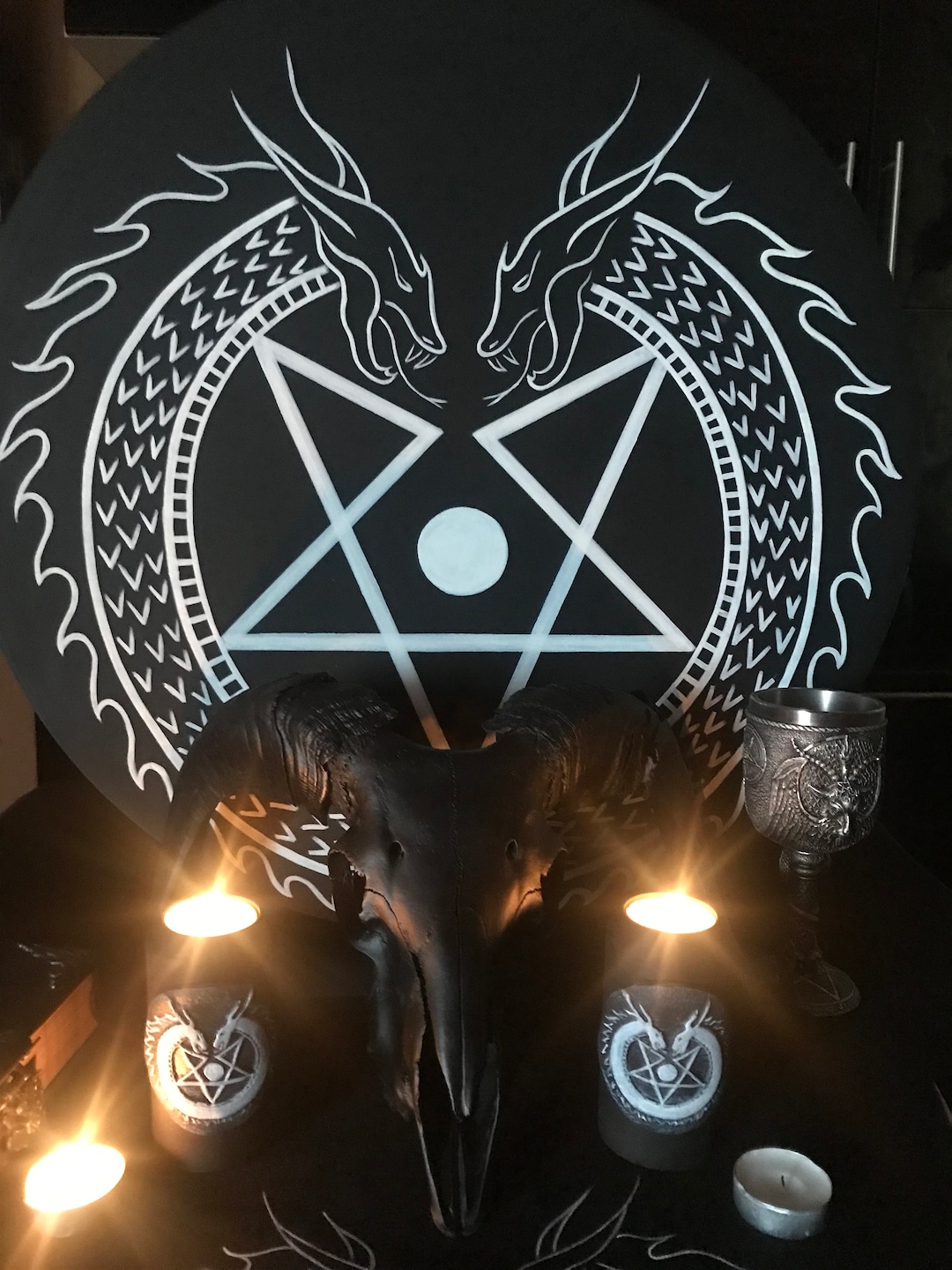 Chaos Magic Wall Plaque Azerate Dragon Anti Cosmic Satanism Altar ...