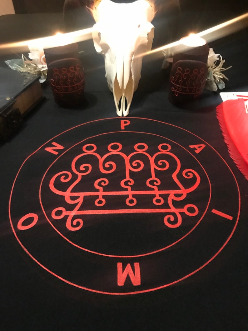 Paimon Tablecloth Goetia Demon Sigil Hand-painted Occult Altar - Etsy