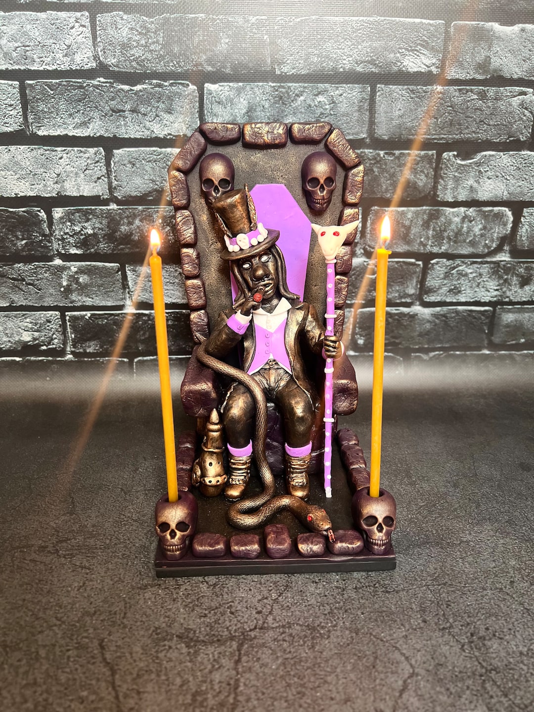 Baron Samedi Altar Statue Haitian Voodoo Ritual Decor Occult Figurine ...