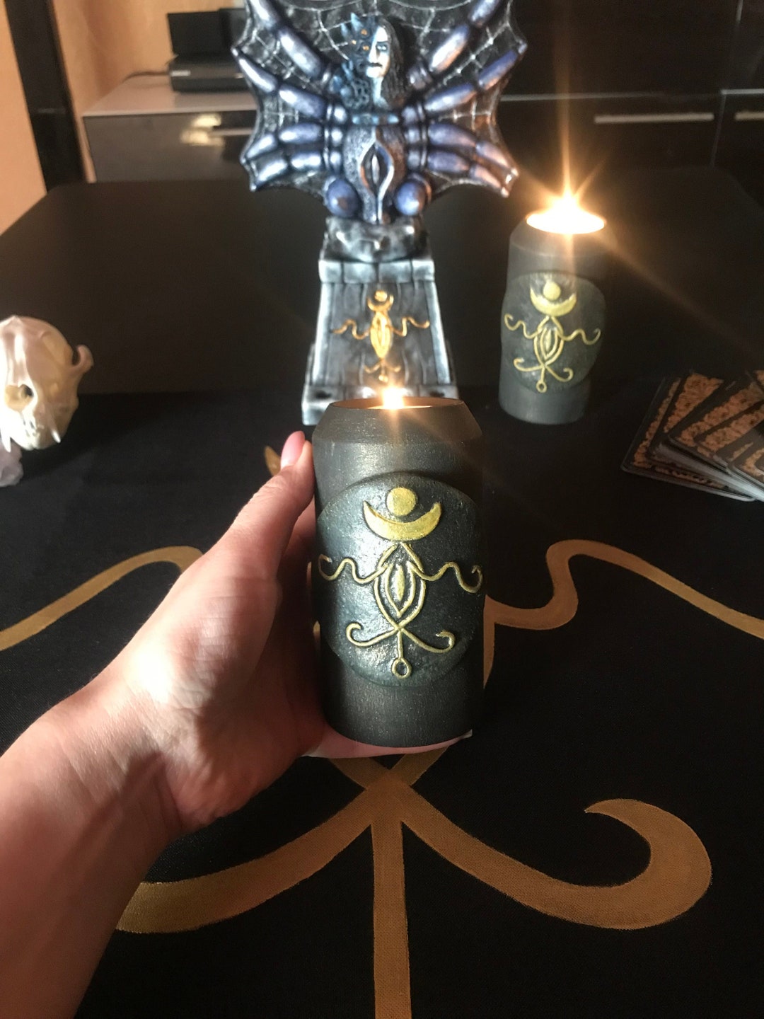Arachne Altar Candlestick Greek Goddess Ritual Tool Occult Witchcraft ...