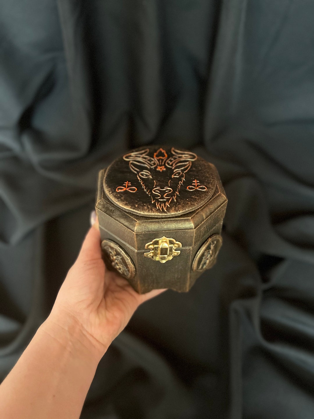 Baphomet Box Satan Decor Altar Tool Witchcraft Supplies Sorcery - Etsy