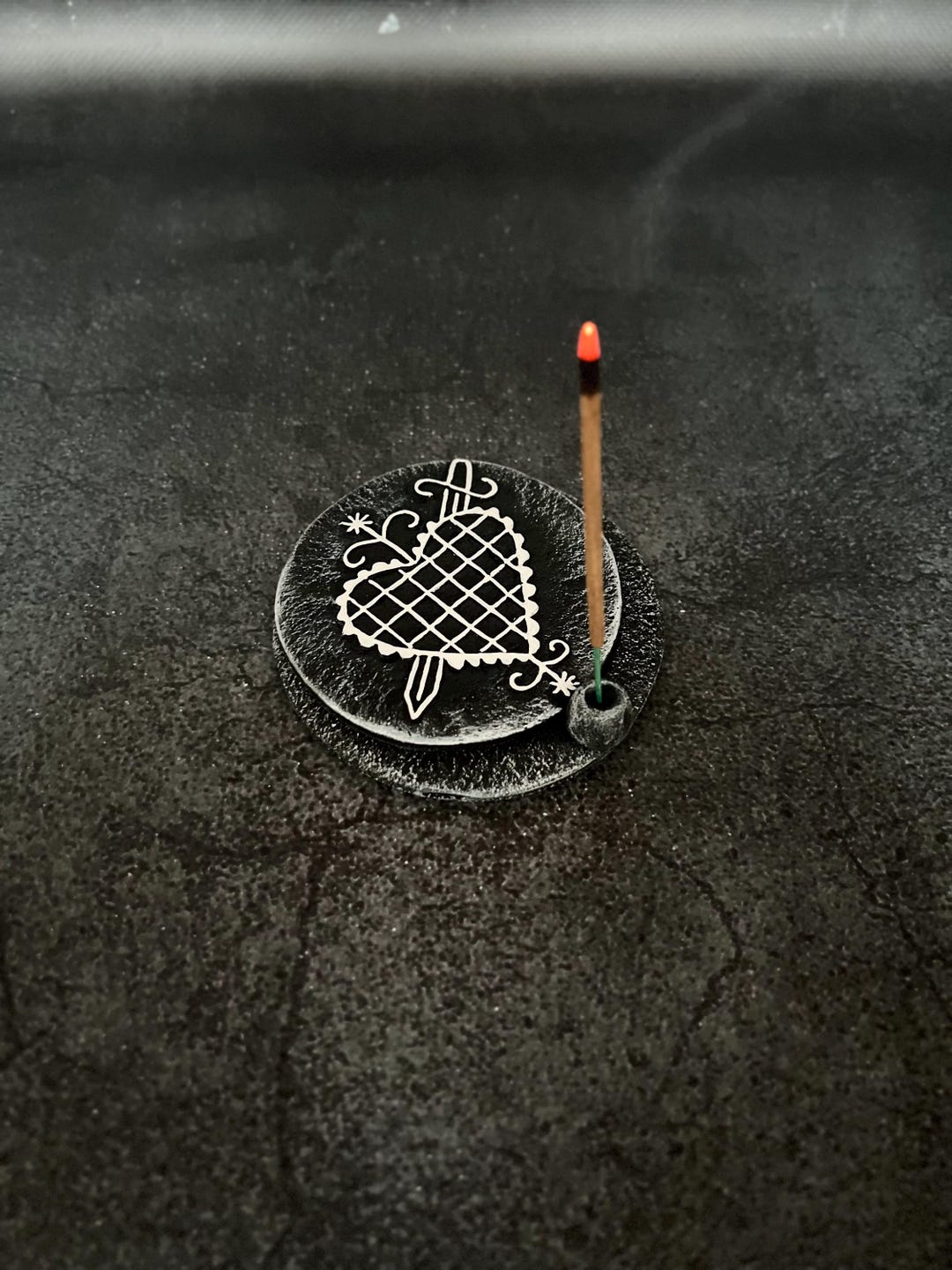 Erzulie Dantor Veve Haitian Voodoo Ritual Altar Incense Holder ...