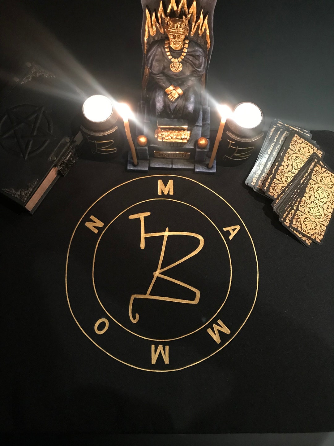 Mammon Altar Cloth Money Demon Ritual Tablecloth Altar Witchcraft ...