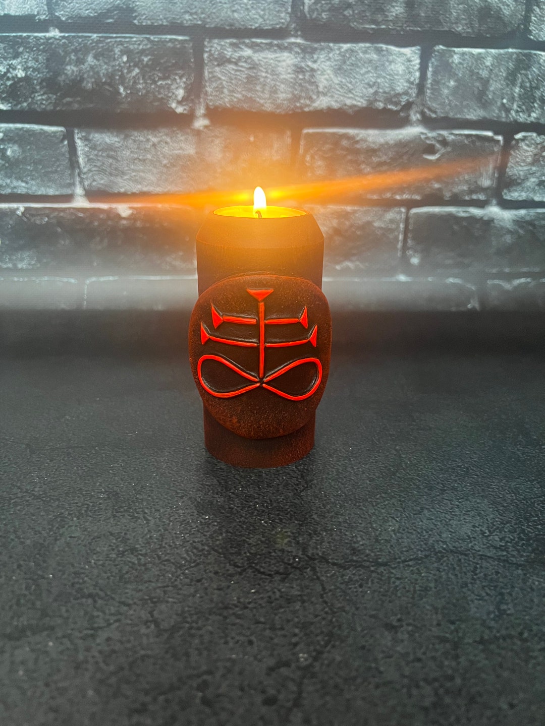 Leviathan Cross Candlestick Altar Sulfur Candle Holder Satan Altar ...