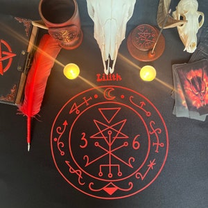 Lilith Sigil Tablecloth Altar Cloth Lilith Spell Demon Ritual ...