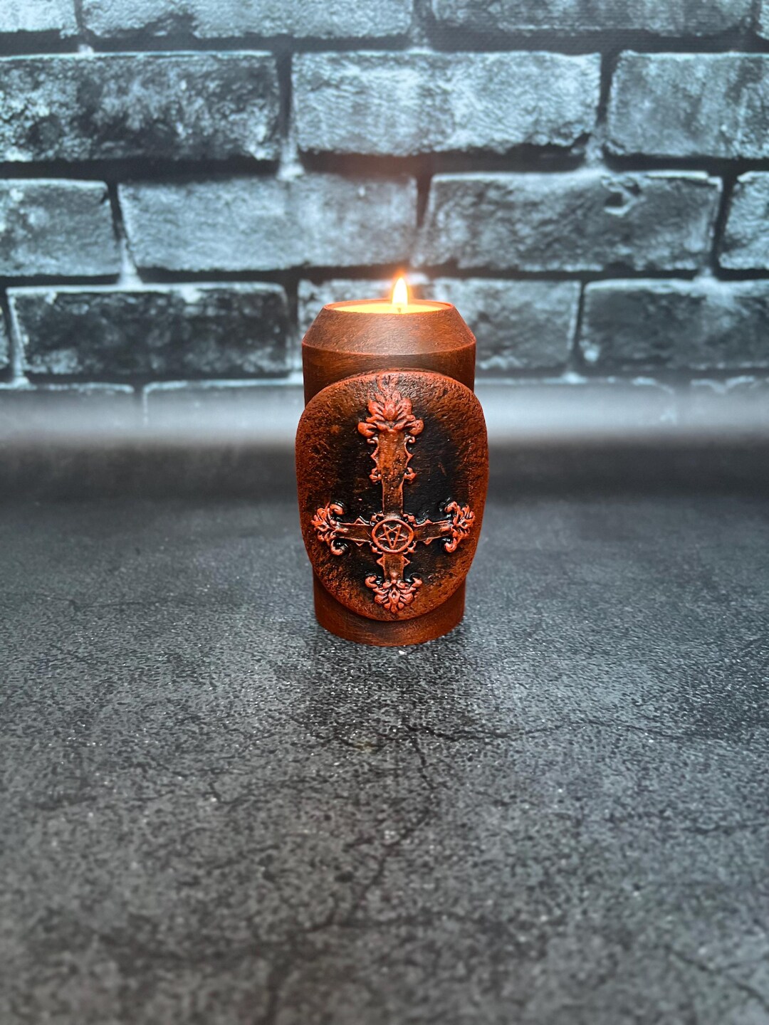 Inverted Cross Candlestick | Satanic Altar Decor | 666 Demonic Ritual ...