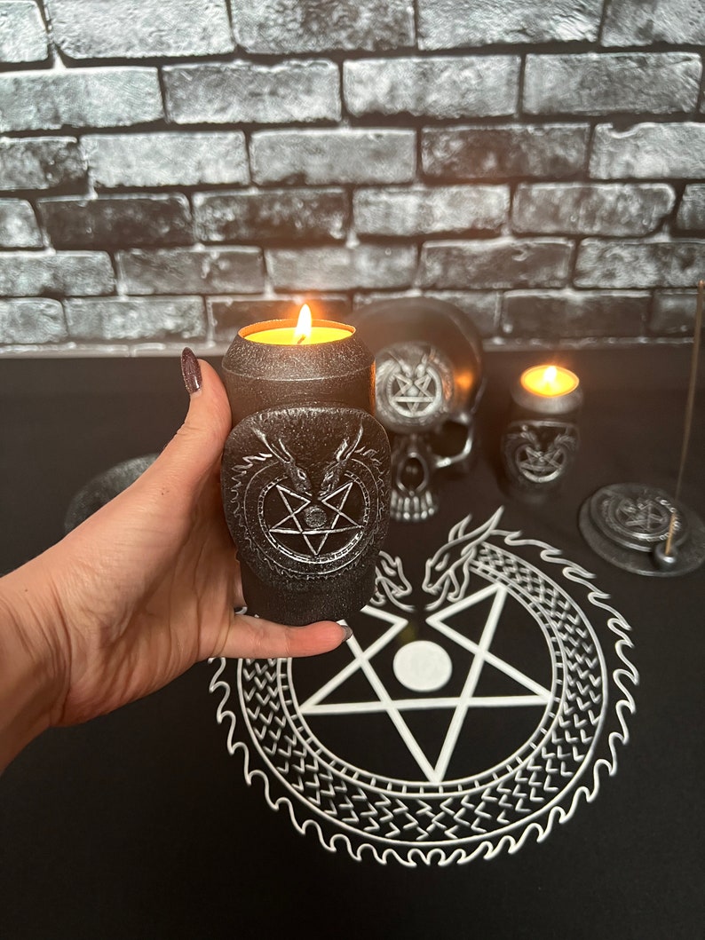 MLO Candlestick Azerate Chaos Magic Anti Cosmic Pentagramm MLO - Etsy