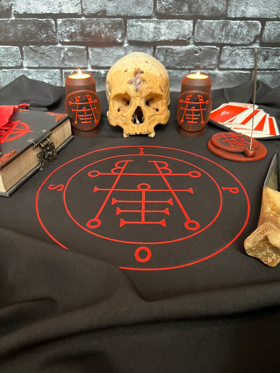 Nappe Ipos Goetia 72 sigil du démon Autel rituel autel de démonologie ...